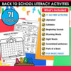 Back to School Literacy Worksheets Kindergarten Packet - United Teaching