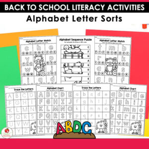 Back to School Literacy Worksheets Kindergarten Packet - United Teaching