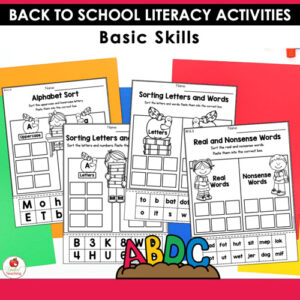 Back to School Literacy Worksheets Kindergarten Packet - United Teaching
