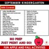 September Math and Literacy Activities for Kindergarten - United Teaching