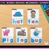 CVC Words Missing Beginning Sounds Task Cards - United Teaching