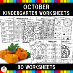 October Kindergarten Math and Literacy Worksheets - United Teaching