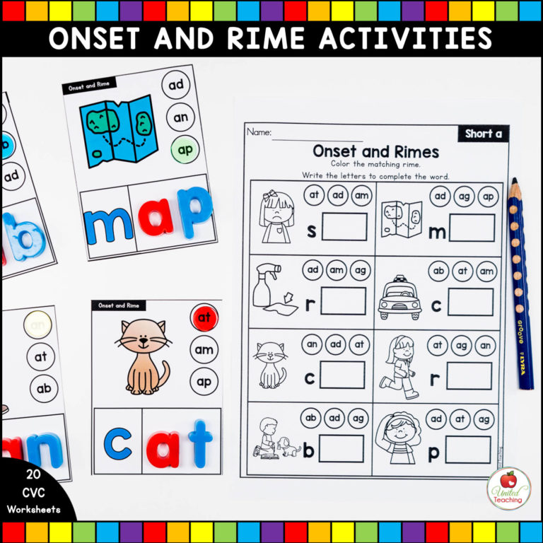 CVC Words Sound Task Cards and Worksheet Bundle - United Teaching