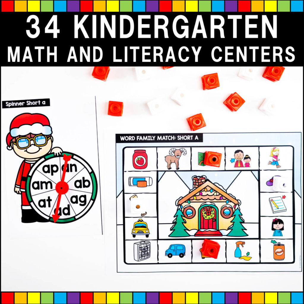 December Math and Literacy Centers for Kindergarten - United Teaching