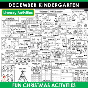 December Math and Literacy Activities for Kindergarten - United Teaching