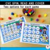CVC Words Spin Read and Cover Games Packet - United Teaching