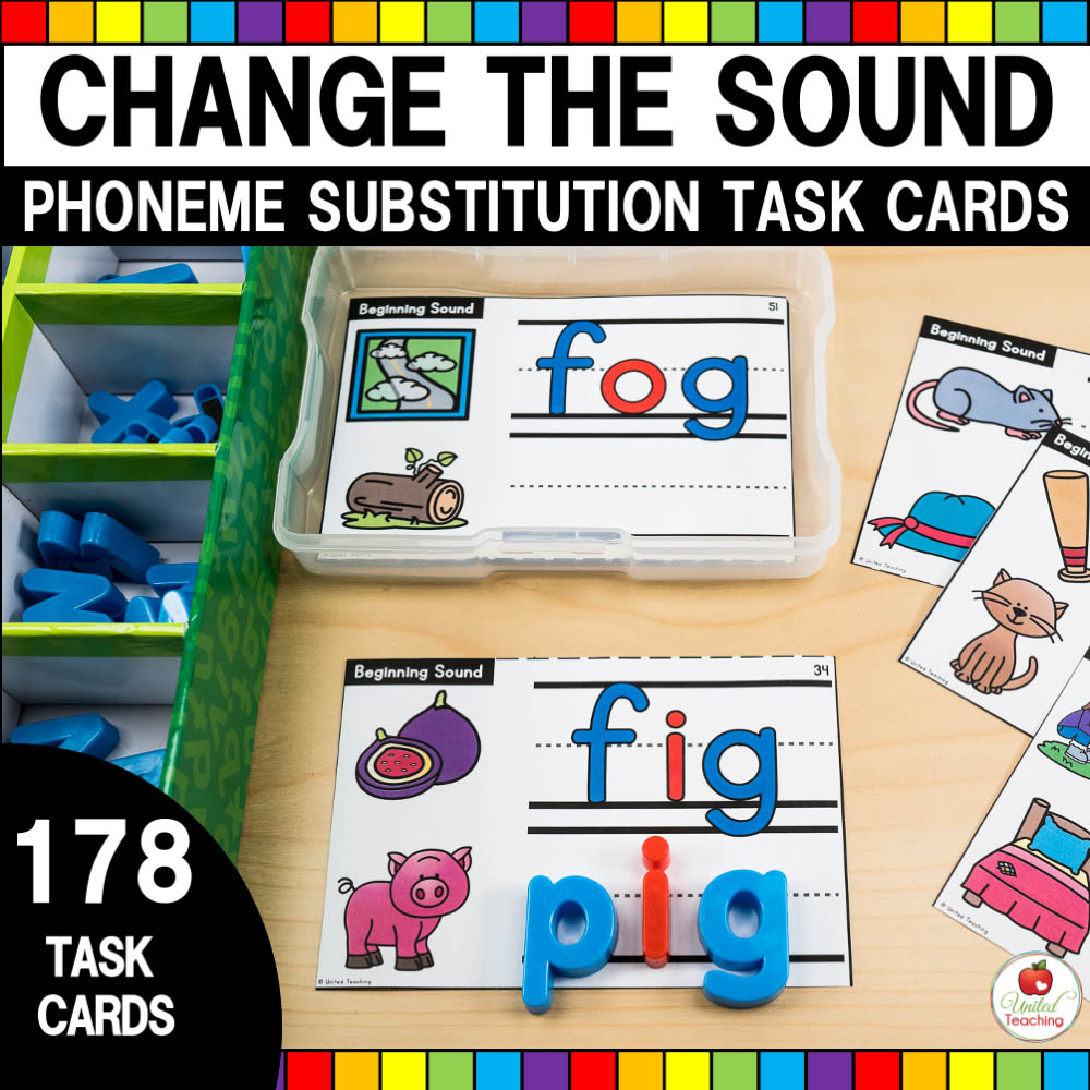 Change The Sound Phoneme Substitution Task Cards United Teaching