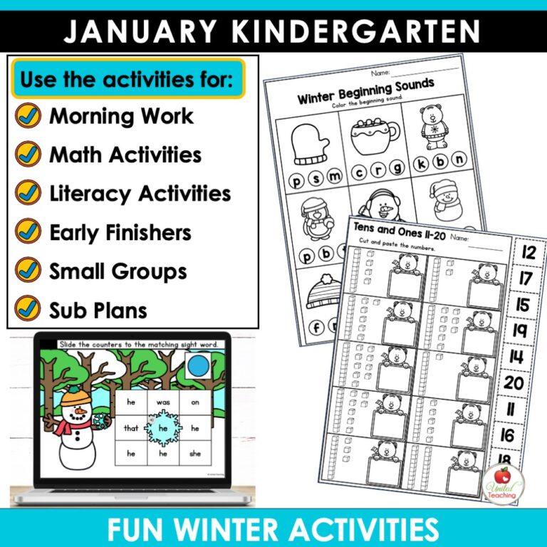 January Math and Literacy Activities for Kindergarten - United Teaching