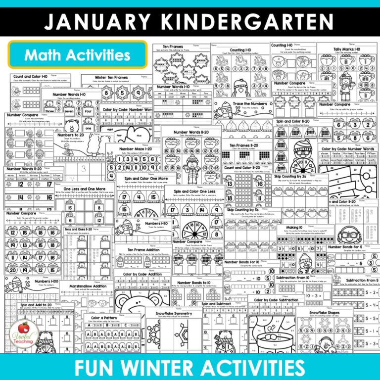 January Math and Literacy Activities for Kindergarten - United Teaching