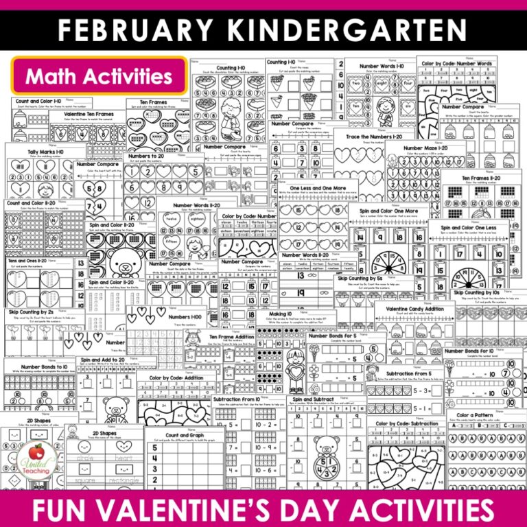 February Math and Literacy Activities for Kindergarten - United Teaching
