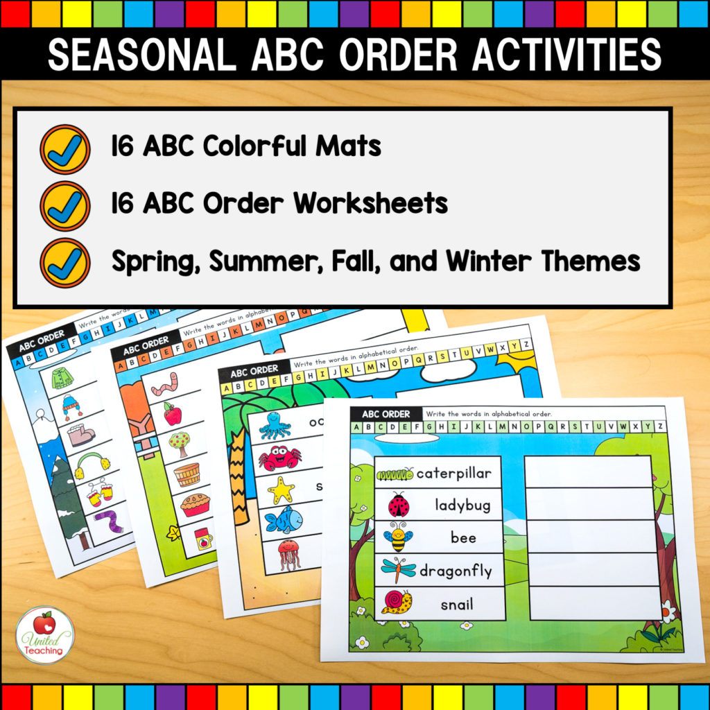 ABC Order Mats and Worksheets - United Teaching