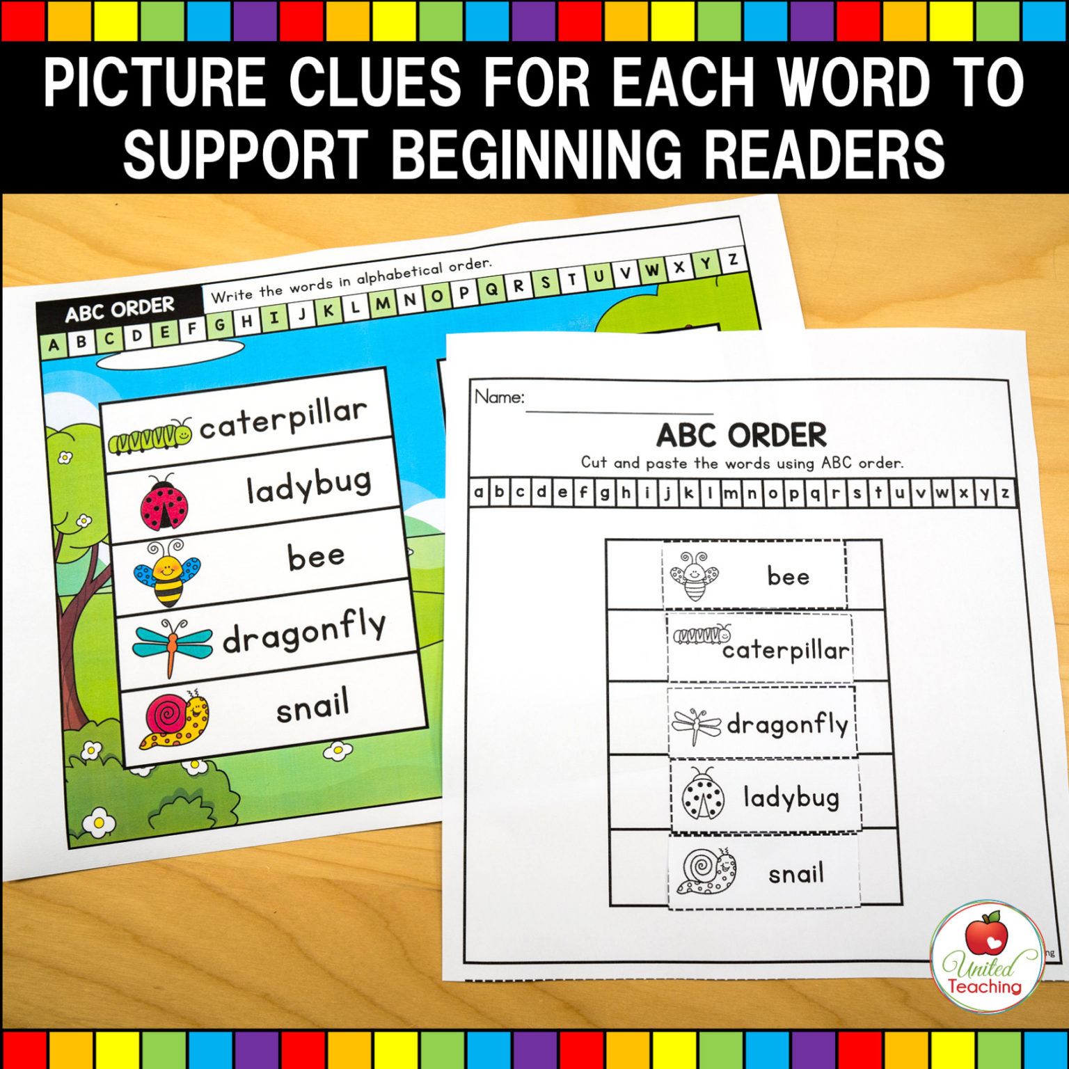 ABC Order Mats and Worksheets - United Teaching