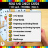 Read and Check Phonics Task Cards - United Teaching
