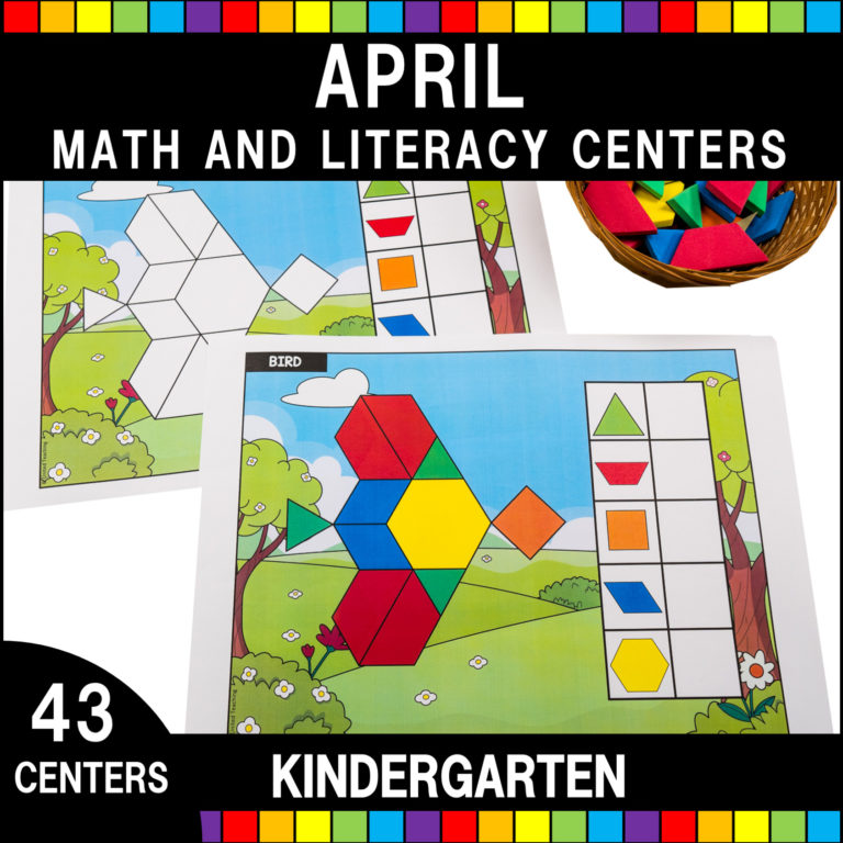 April Kindergarten Math and Literacy Worksheets - United Teaching