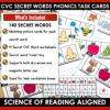 CVC Secret Words Phonics Task Cards - United Teaching