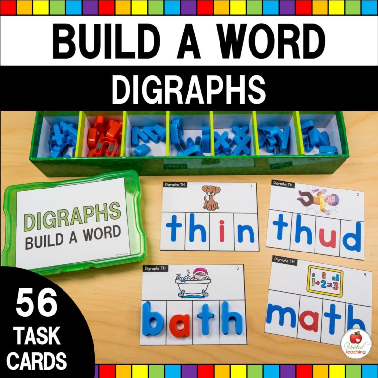 Digraphs Word Building Task Cards - United Teaching