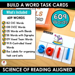 Build a Word Phonics Task Cards Bundle - United Teaching