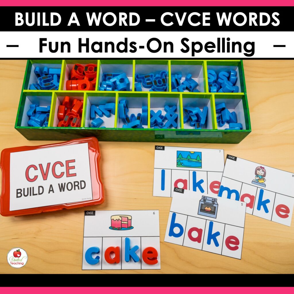 CVCE Word Building Task Cards - United Teaching