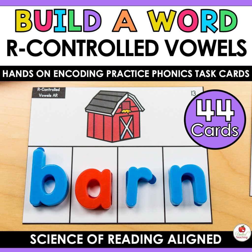 R-Controlled Vowels Word Building Task Cards - United Teaching