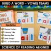 Vowel Teams Word Building Task Cards - United Teaching