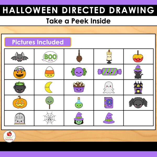 Halloween Directed Drawing Worksheets Packet - United Teaching