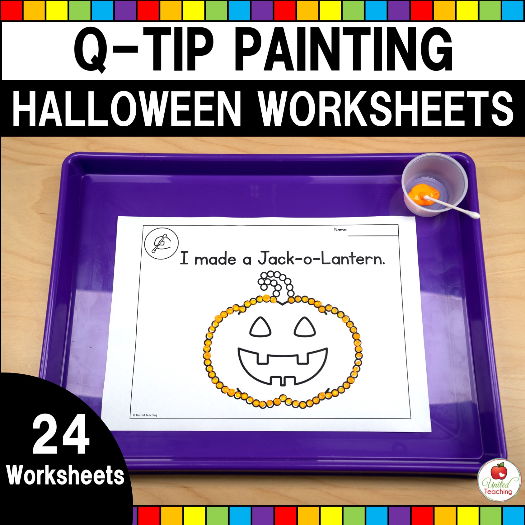 Halloween Q Tip Painting Worksheets United Teaching
