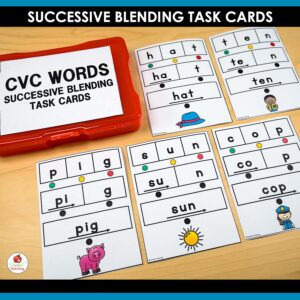 CVC Words Successive Blending Task Cards - United Teaching