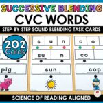 CVC Words Successive Blending Task Cards - United Teaching