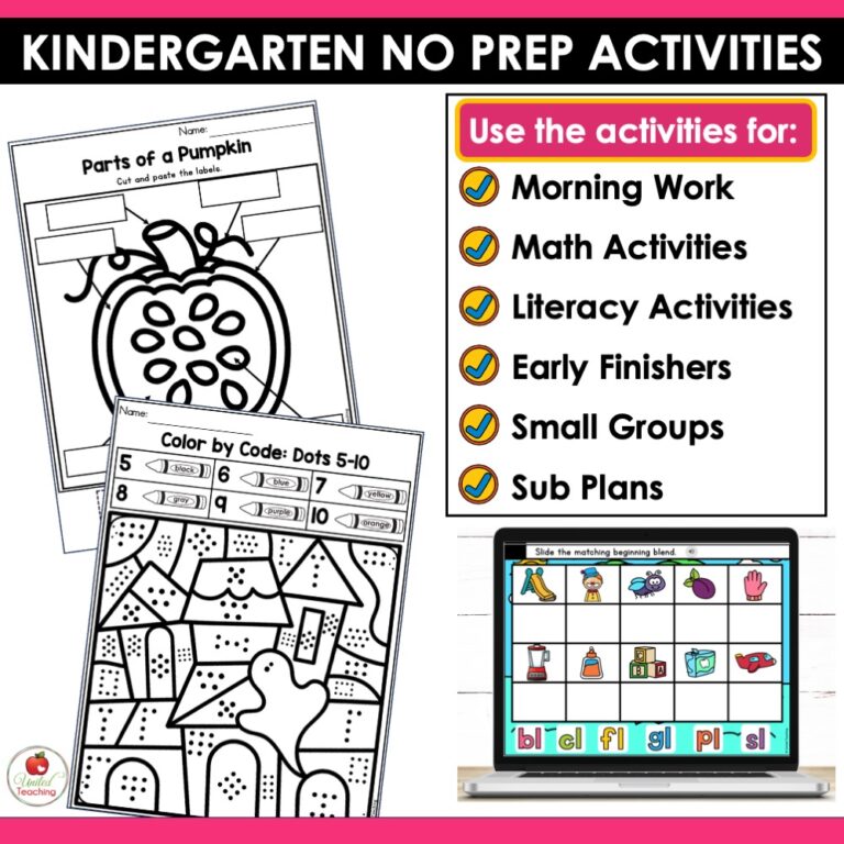 Kindergarten Math and Literacy Activities Bundle - United Teaching