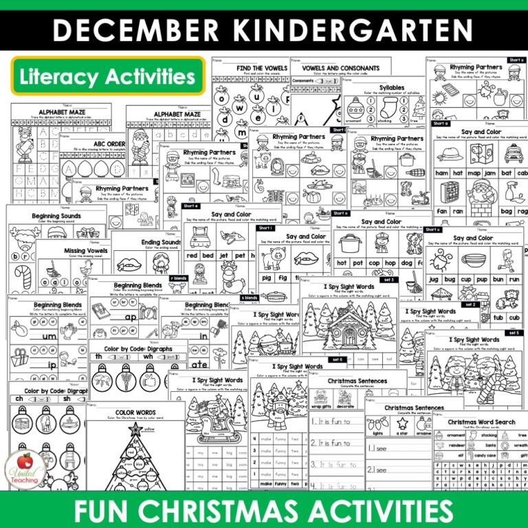 Kindergarten Math and Literacy Activities Bundle - United Teaching