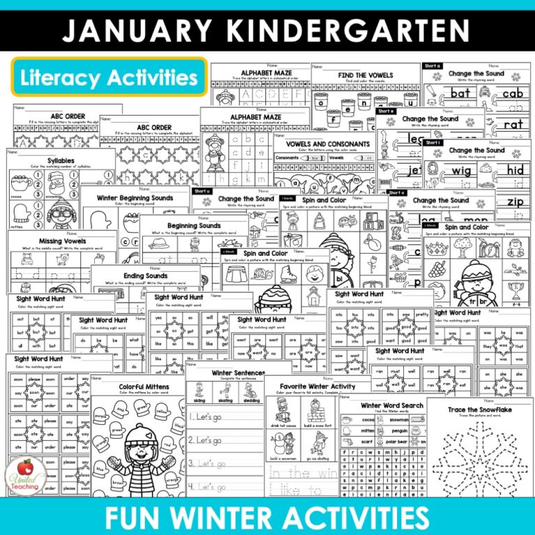 Kindergarten Math and Literacy Activities Bundle - United Teaching