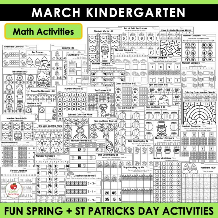 Kindergarten Math and Literacy Activities Bundle - United Teaching