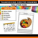 Thanksgiving Directed Drawing Task Cards - United Teaching