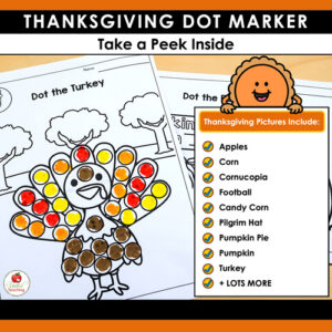 Thanksgiving Dot Marker Worksheets - United Teaching