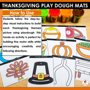 Thanksgiving Play Dough Mats and Task Cards - United Teaching