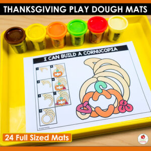 Thanksgiving Play Dough Mats and Task Cards - United Teaching
