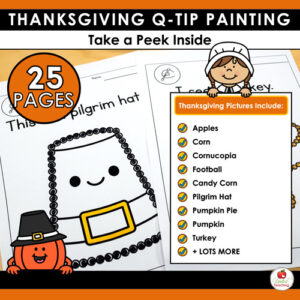 Thanksgiving Q-Tip Painting Worksheets - United Teaching
