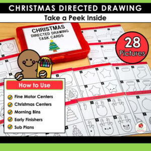 Christmas Directed Drawing Task Cards - United Teaching