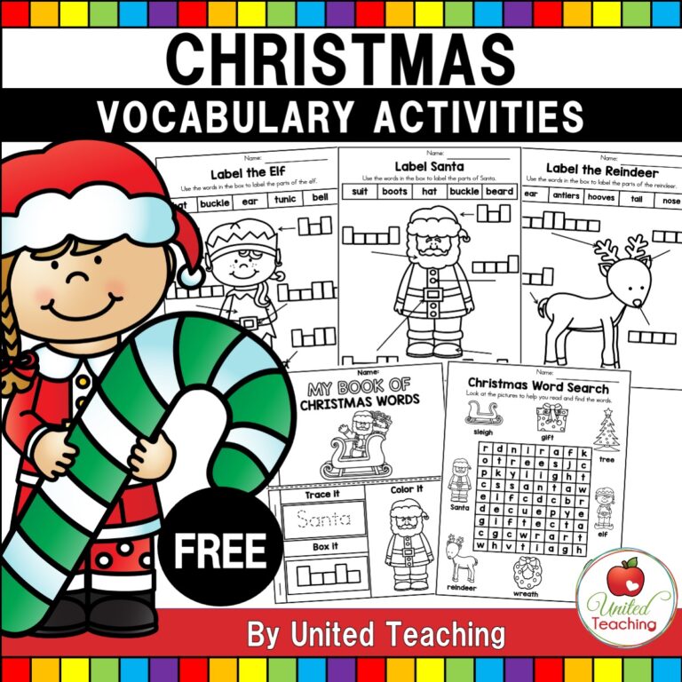 FREE Christmas Vocabulary Activities - United Teaching