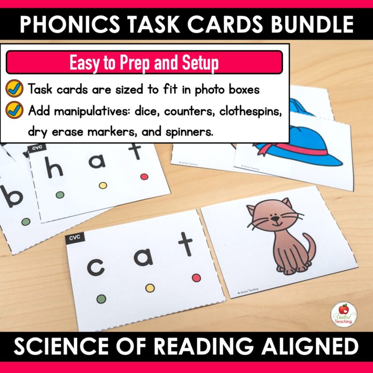 Phonics Task Cards Mega Bundle - United Teaching