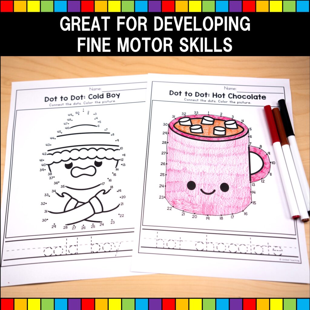 Winter Connect the Dots Worksheets - United Teaching