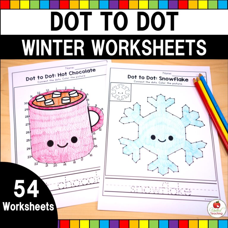 Winter Connect the Dots Worksheets - United Teaching