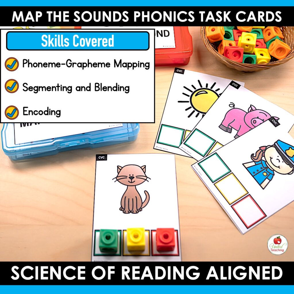 Map the Sounds Phonics Task Cards Bundle - United Teaching