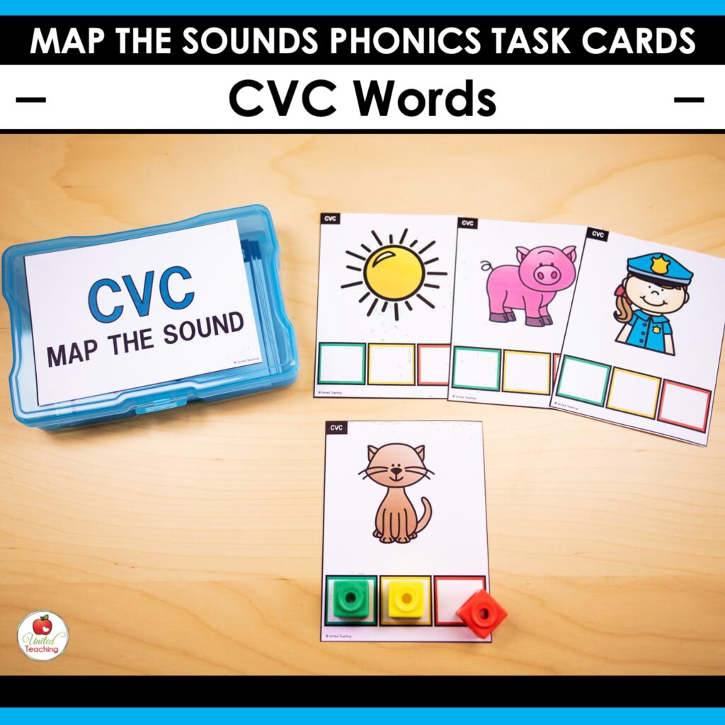 Map the Sounds Phonics Task Cards Bundle - United Teaching
