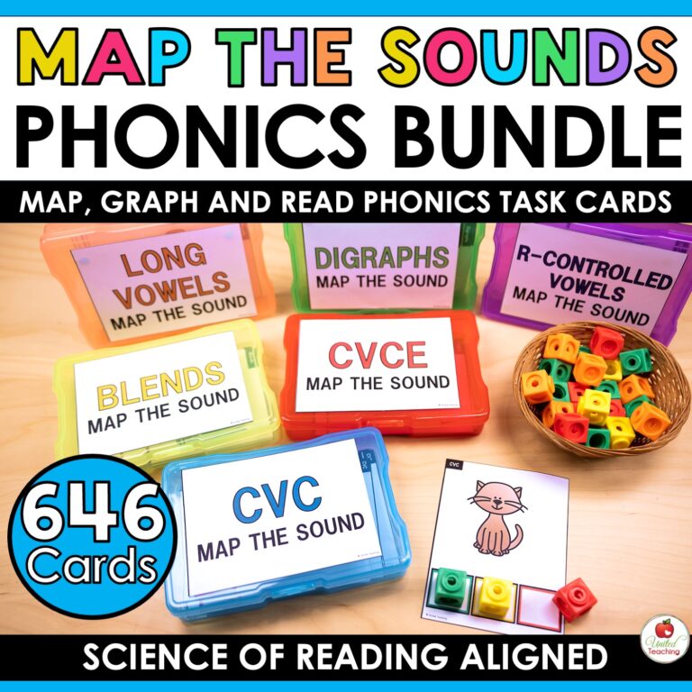 Map the Sounds Phonics Task Cards Bundle - United Teaching