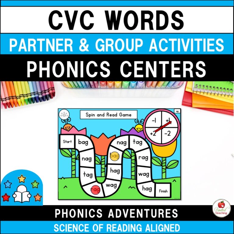 CVC Words Phonics Centers Bundle - United Teaching