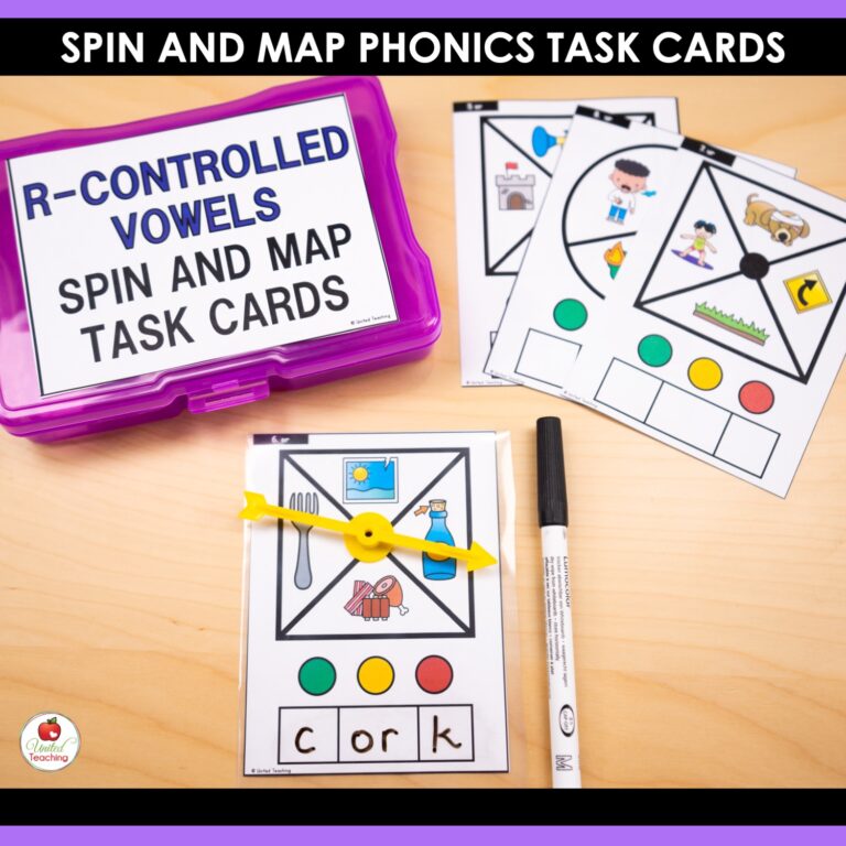 Spin and Map Phonics Task Cards - United Teaching