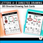 Letters and Sounds Directed Drawing Task Cards Bundle - United Teaching
