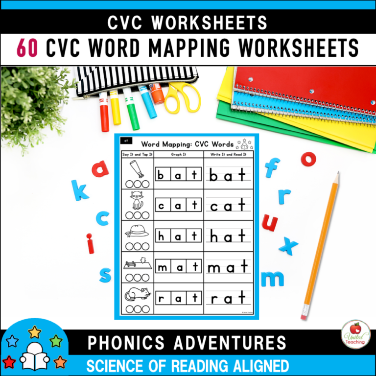 Phonics Adventures CVC Words Worksheet Bundle - United Teaching