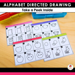 Alphabet Directed Drawing Task Cards Bundle - United Teaching
